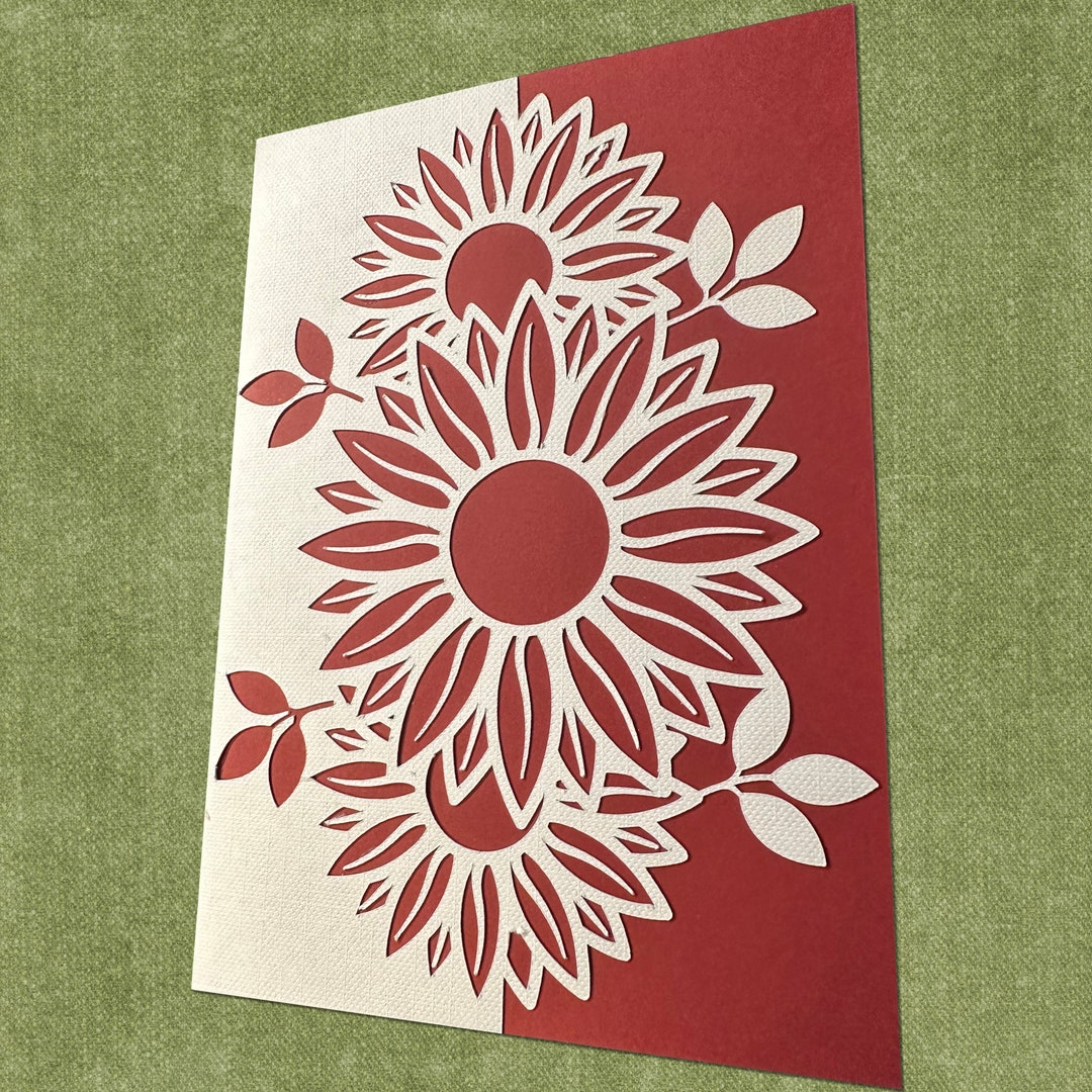 Floral Layered Cutout Card - Etsy