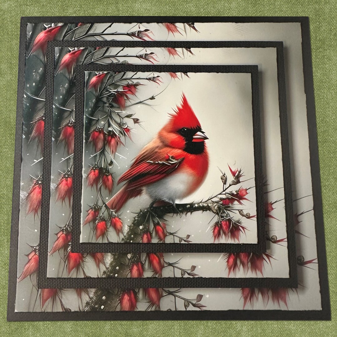 Whimsical Cardinal All Occasion Card - Etsy