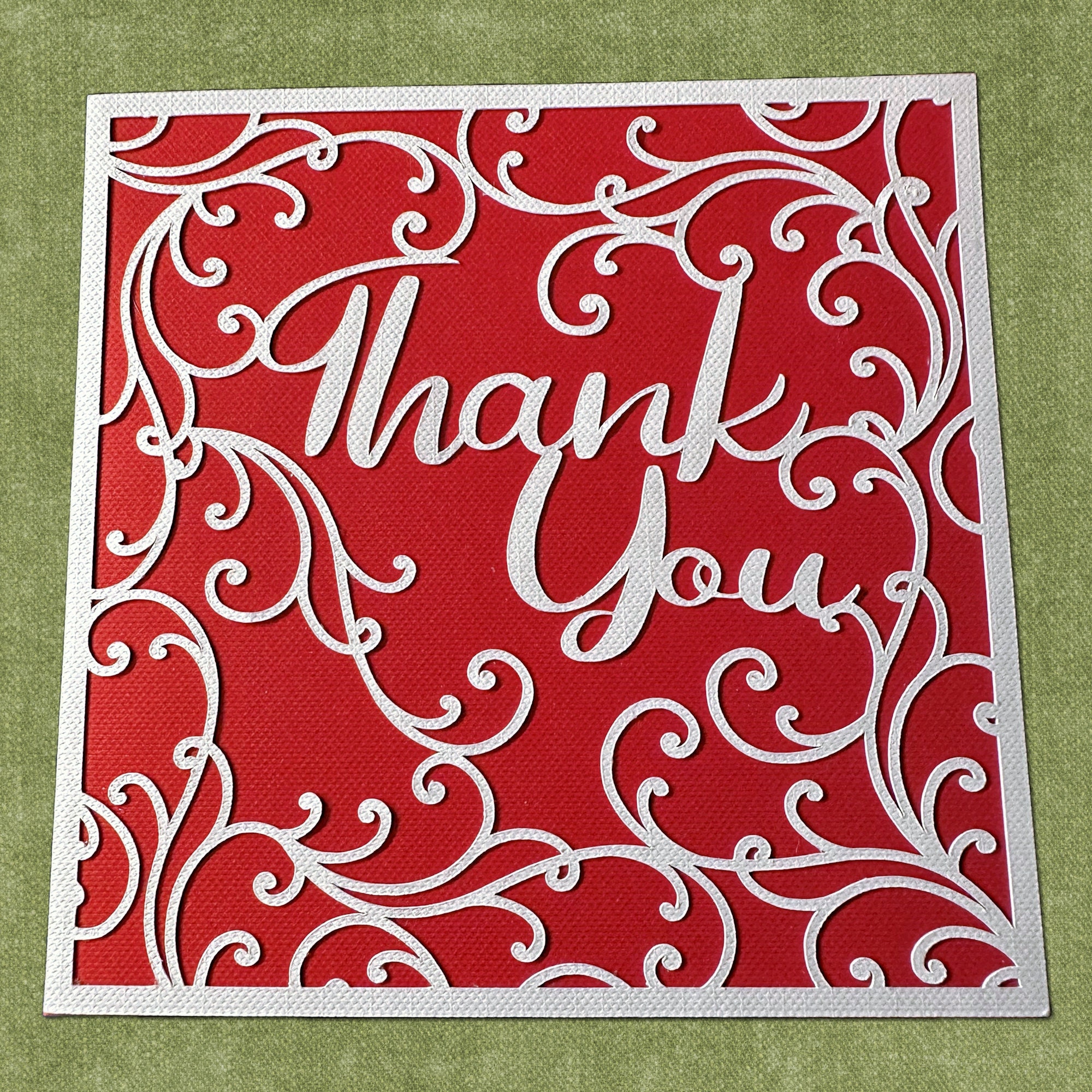 Thank You Layered Card - Etsy