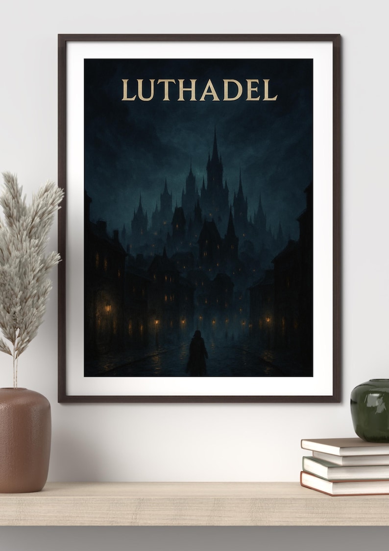 Luthadel Poster - Mistborn Night City Art Print - Fantasy Gothic Street ...