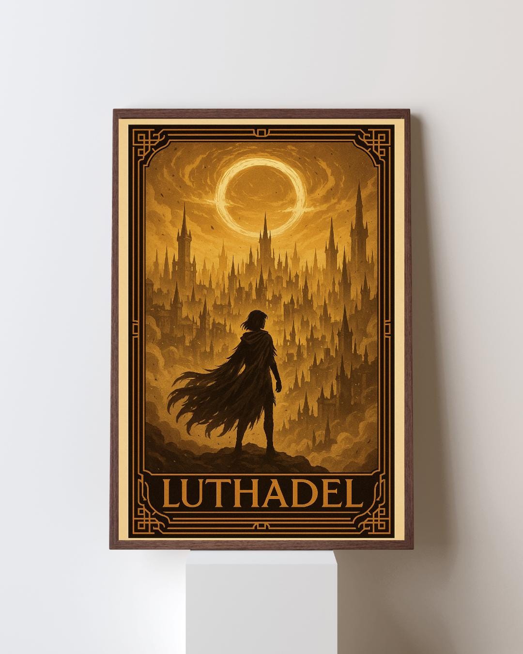 Luthadel Eclipse Poster - Mistborn Fantasy City Art Print - Golden ...