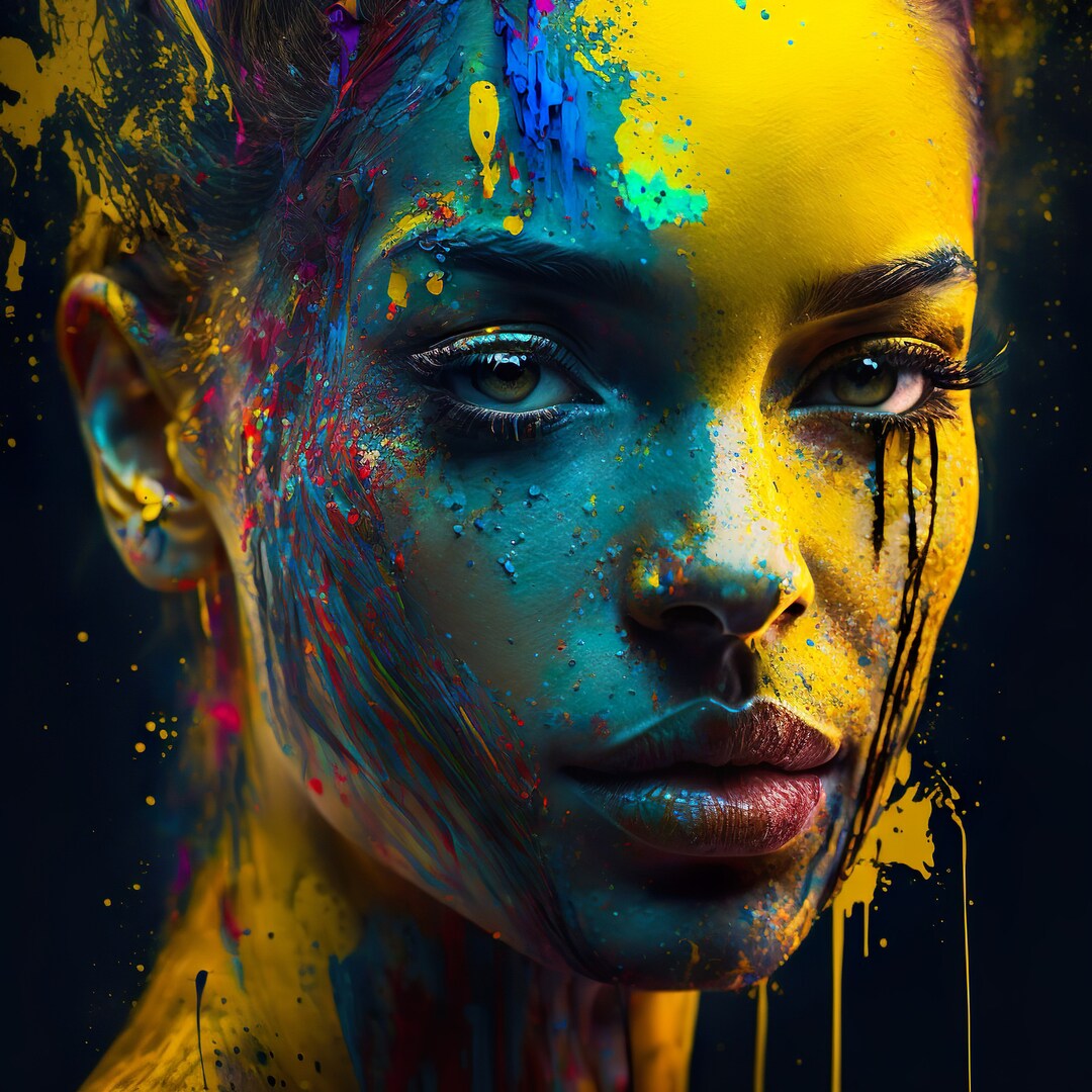 Woman Portrait in Colors - Etsy