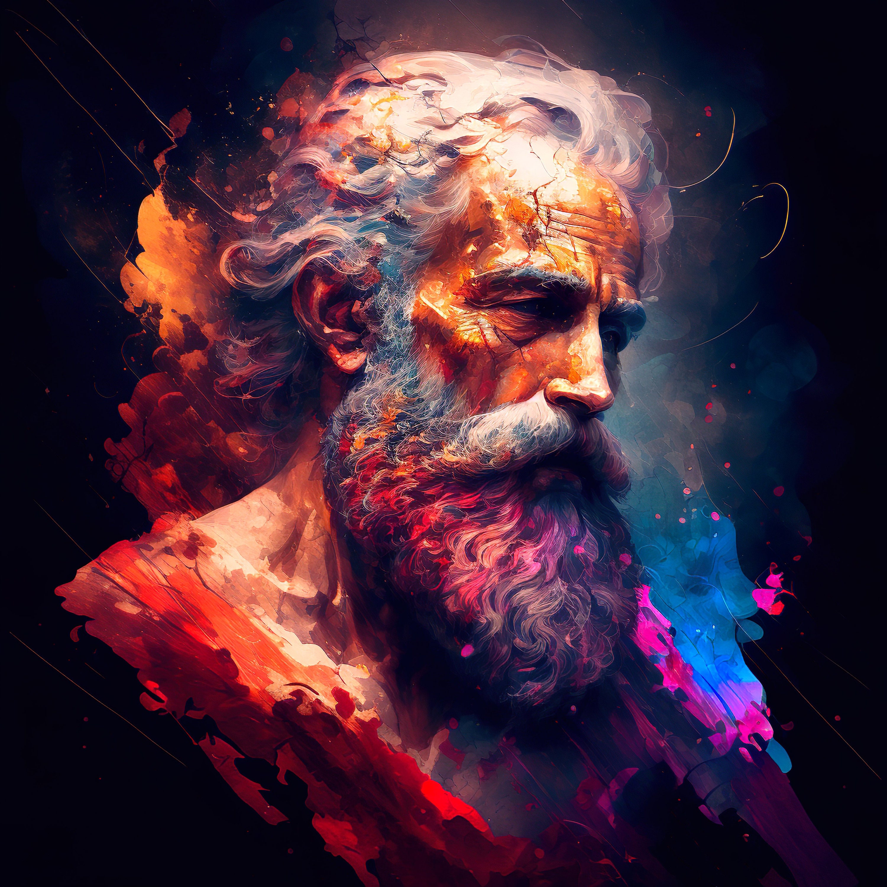 Godlike Figure With Vibrant Rich Colors - Etsy