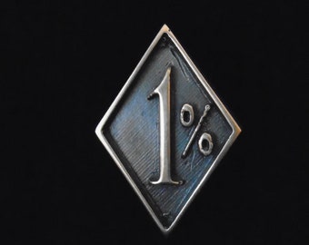 1% Badge/ Bronze Metal/ Diamond / One Percent Badge - Etsy