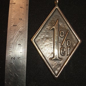1%er Pendant/ Bronze Metal/ Diamond / One Percenter Pendant - Etsy
