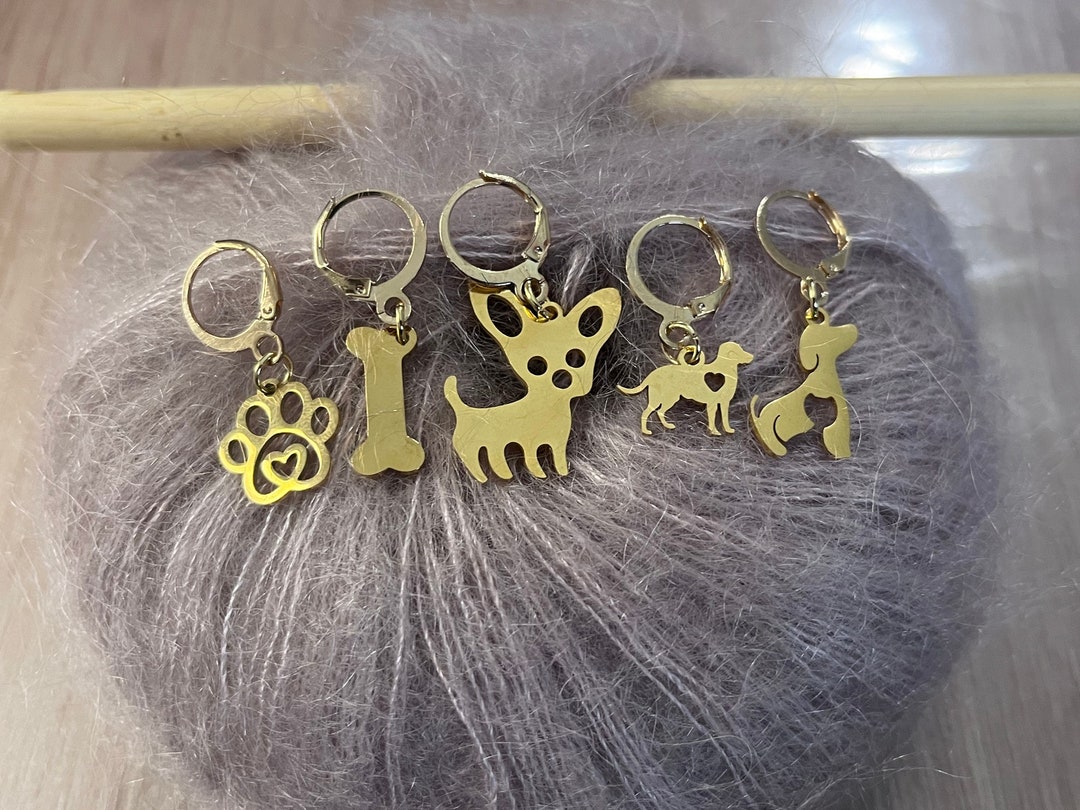 Set of 5 Gold-colored Dog Marker Rings - Etsy