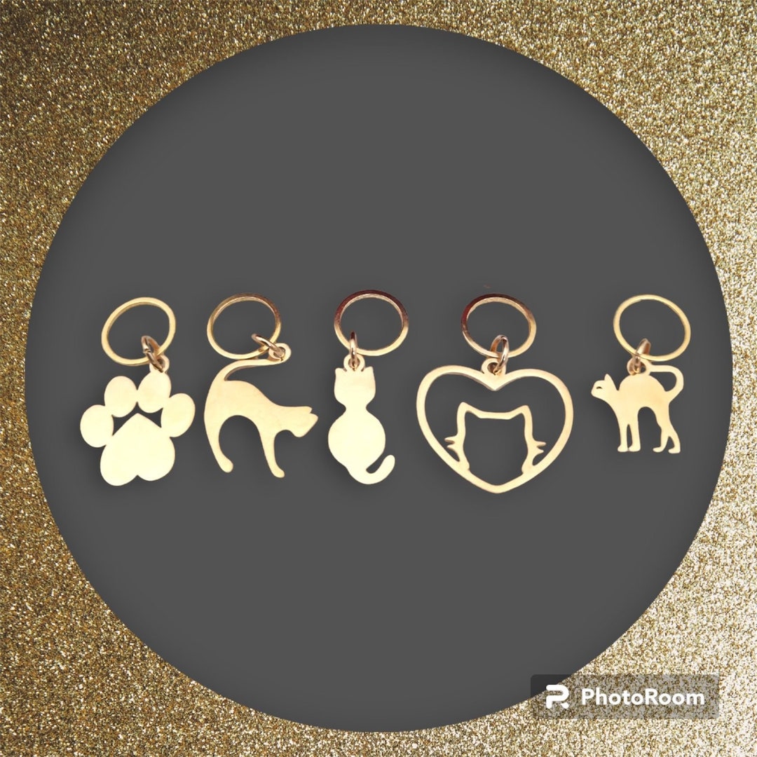 Set of 5 Gold-colored Cat Marker Rings - Etsy