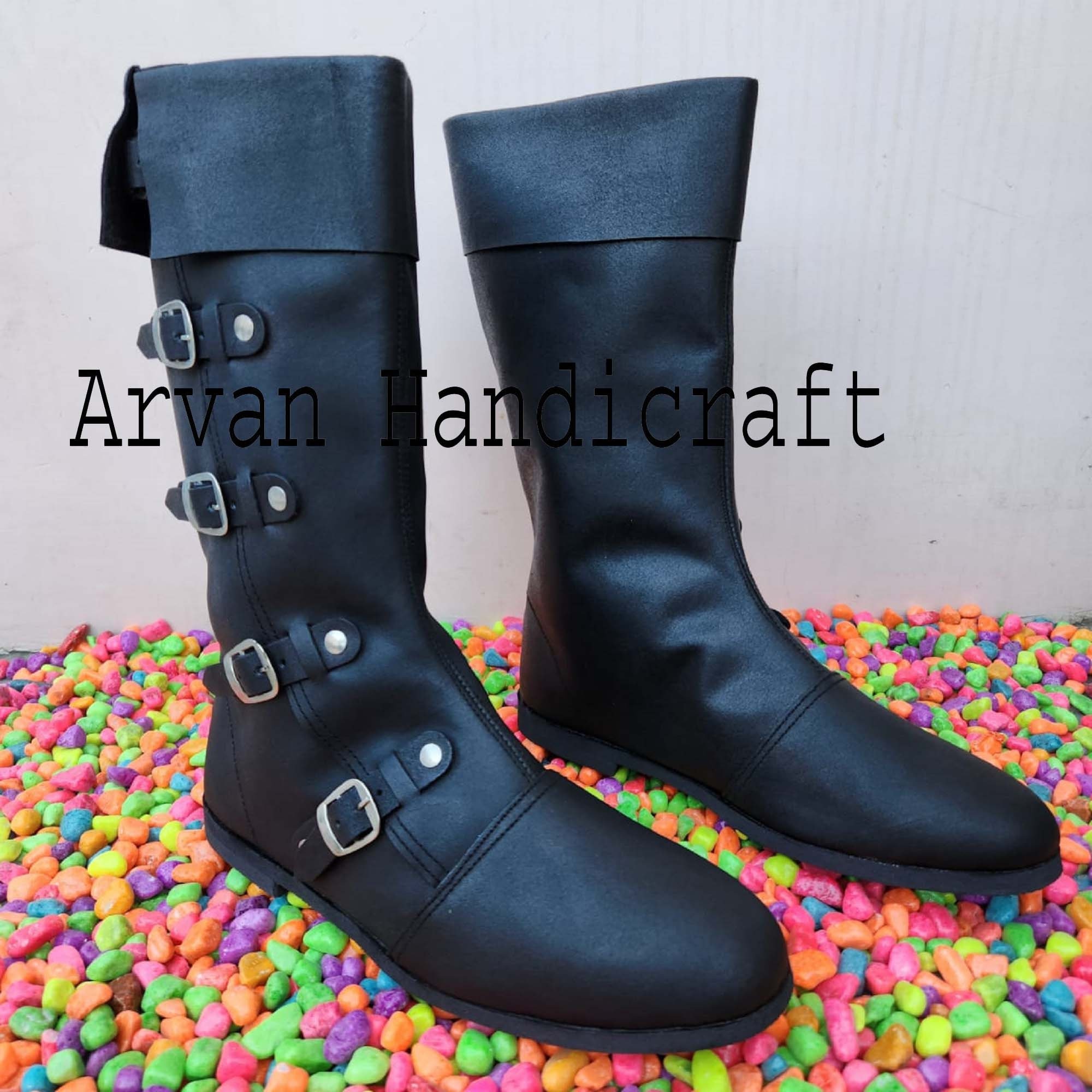 Medieval Boots Ren Faire Leather Costume Boots Genuine Leather - Etsy