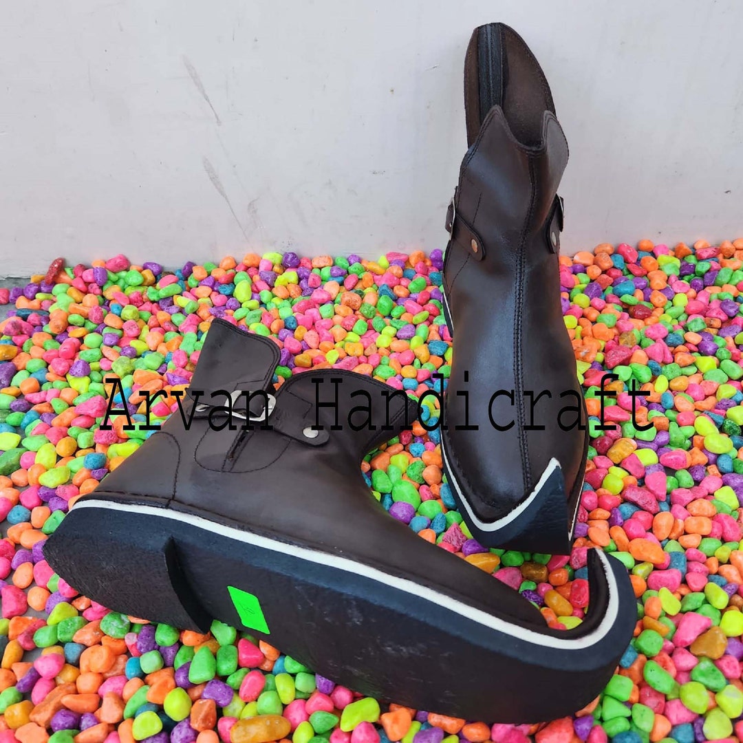 Medieval Vikings Shoes Medieval Leather Ankle Gothic Shoes Reenactment ...