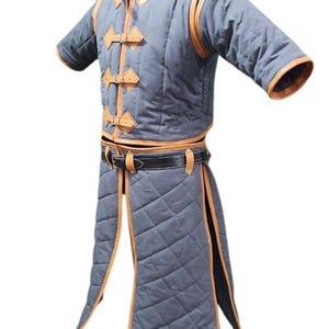 Medieval Armor Gambeson Black Leather Trimmed - Etsy