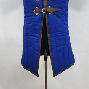 Medieval Gambeson: Padded Cotton Armor With Black Leather Trim - Etsy