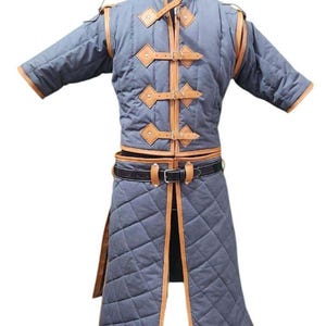 Medieval Armor Gambeson Black Leather Trimmed - Etsy