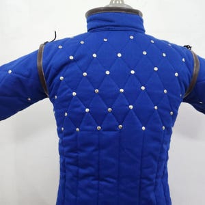 Medieval Gambeson: Padded Cotton Armor With Black Leather Trim - Etsy