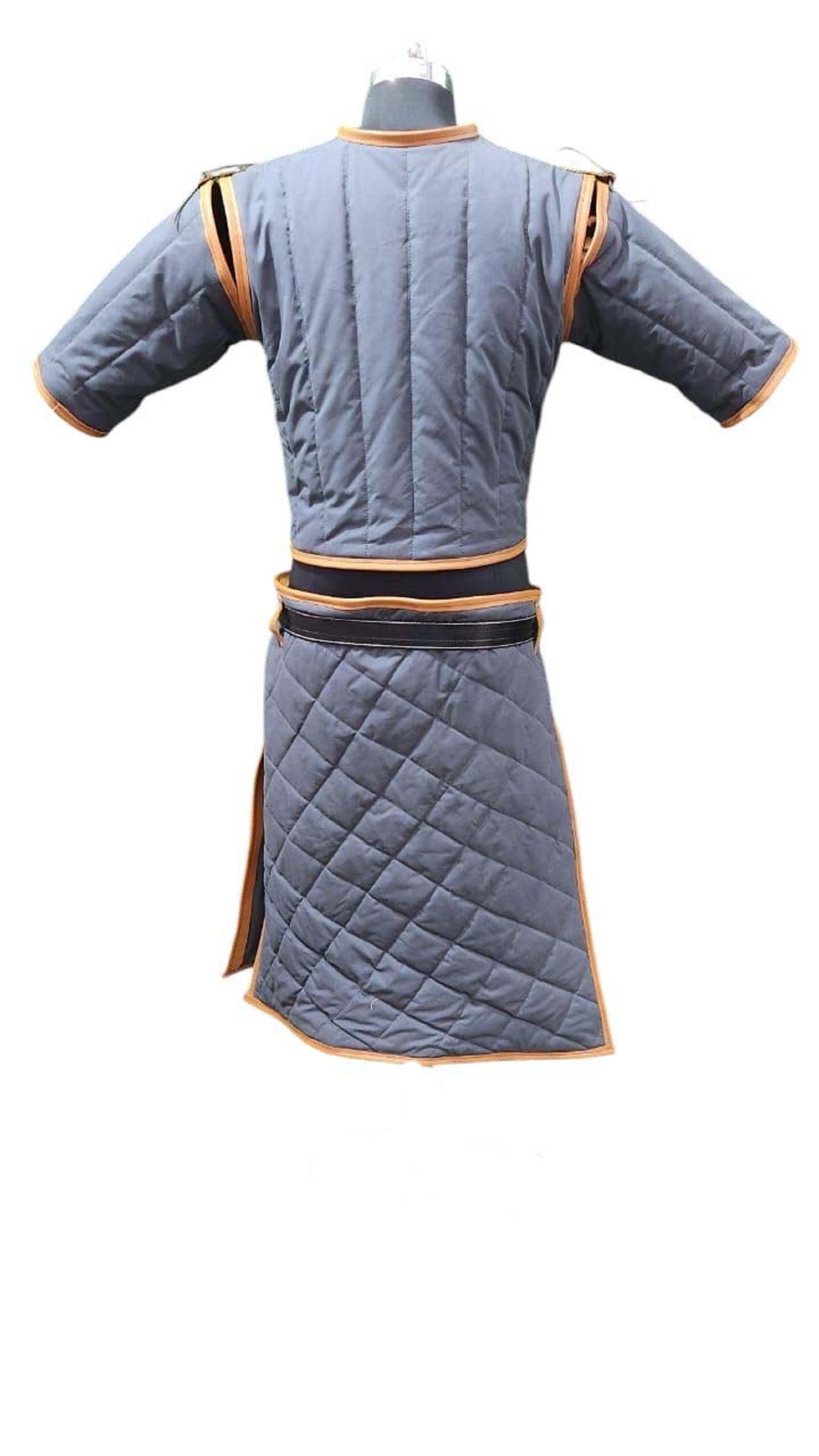 Medieval Armor Gambeson Black Leather Trimmed - Etsy