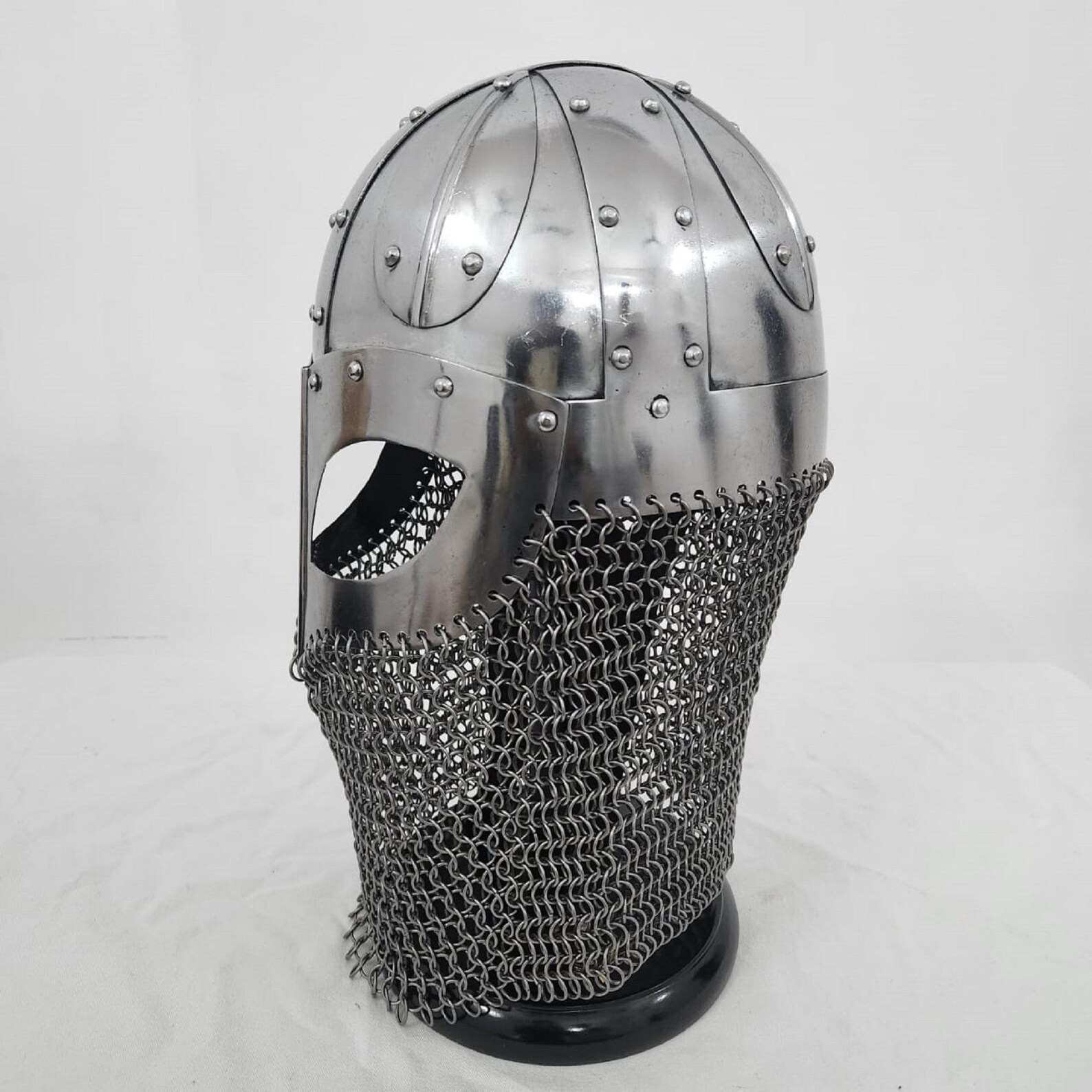 Medieval Viking Helmet Battle Armor 18G Steel and Chainmail Historical ...
