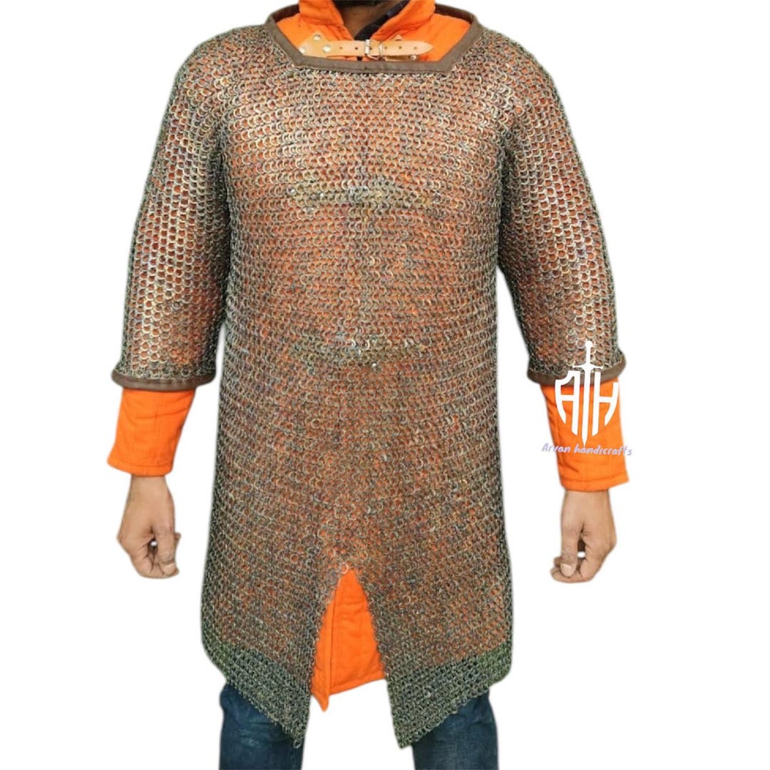 Titanium Chainmail Haubergeon: Flat Ring Dome Riveted Medieval Armor - Etsy
