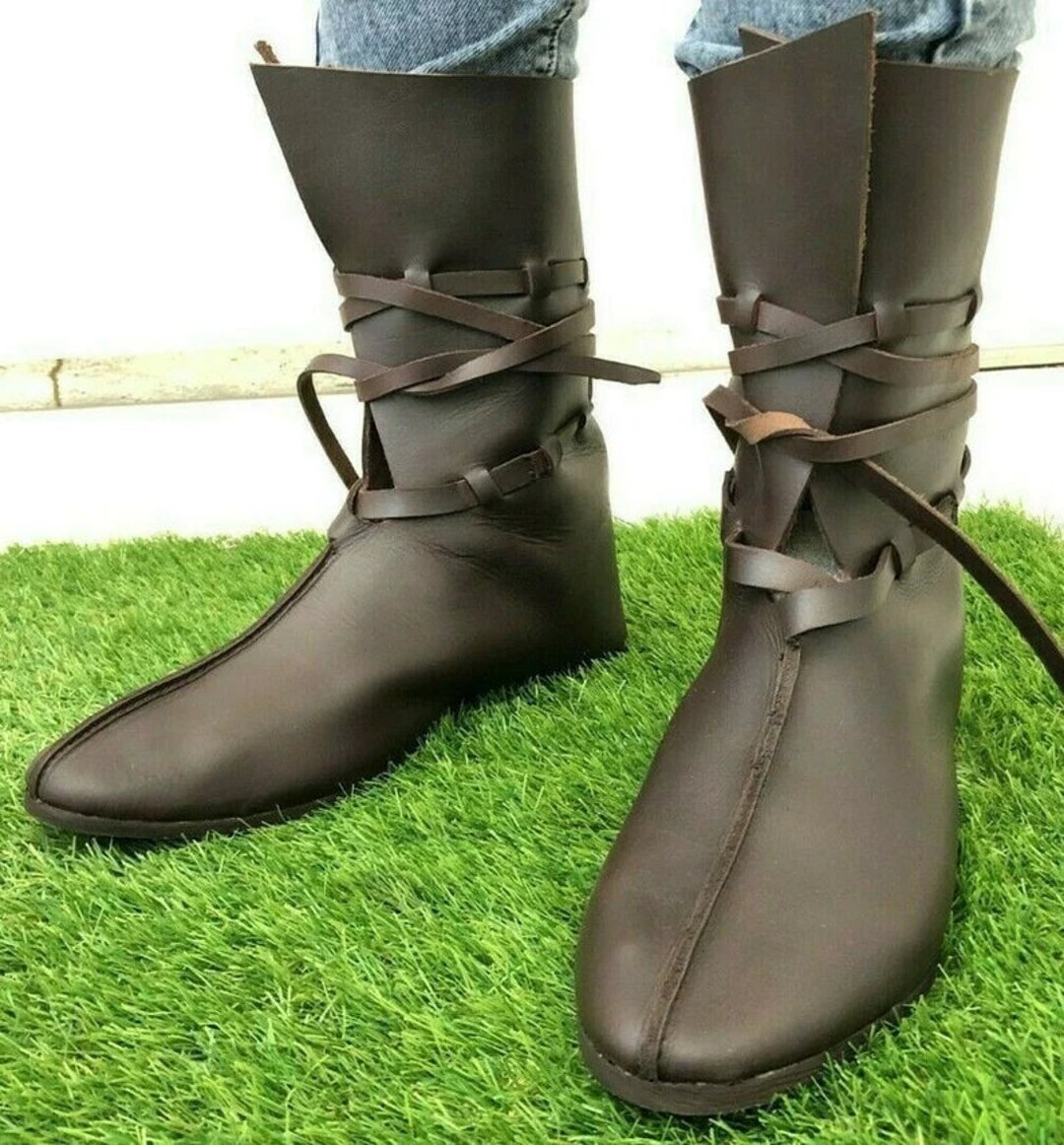 Oseberg Viking Boots Viking Black Medieval Leather Shoes - Etsy