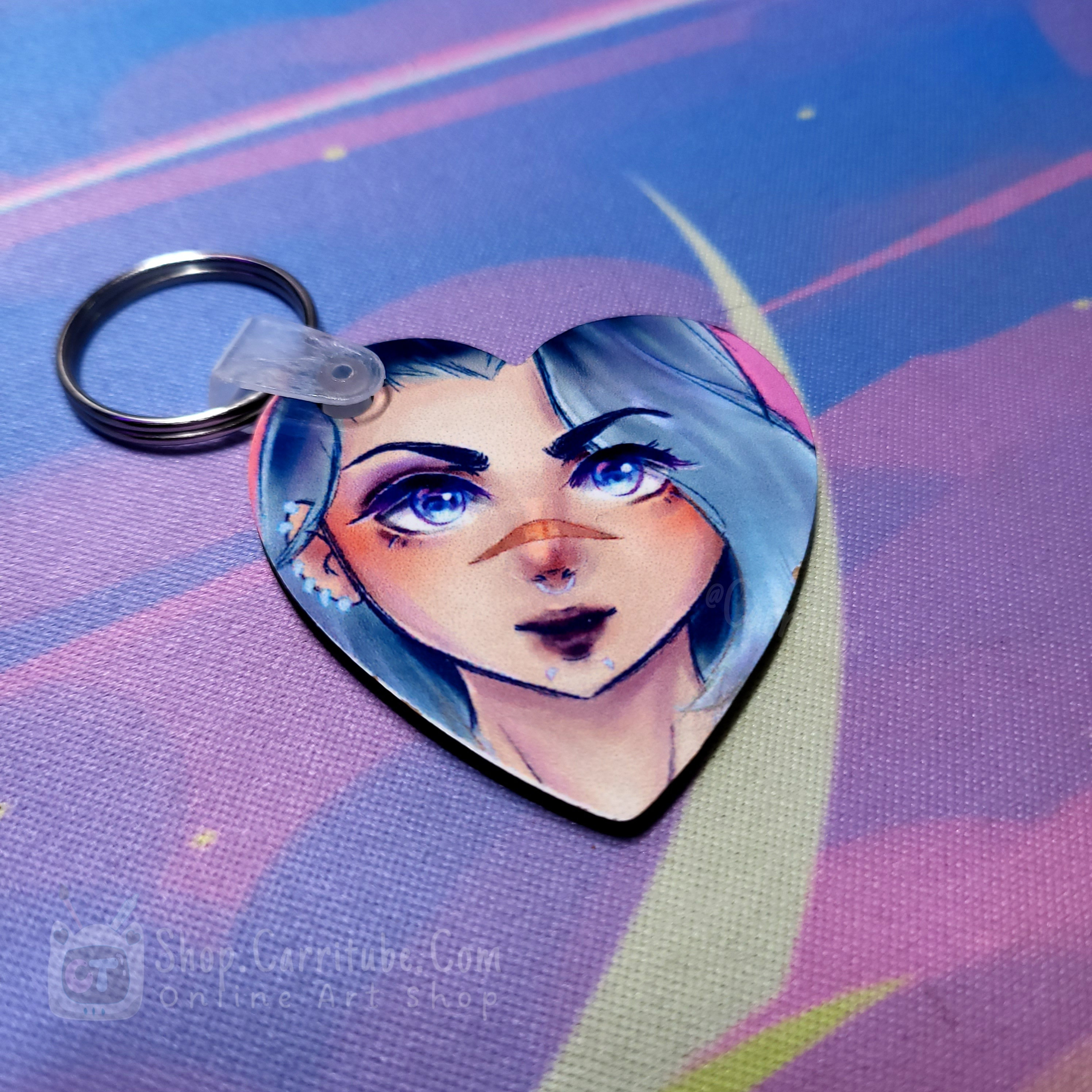 Valorant Girls Double Sided Heart Keychain Fade, Sage, Neon Gaming Cute ...