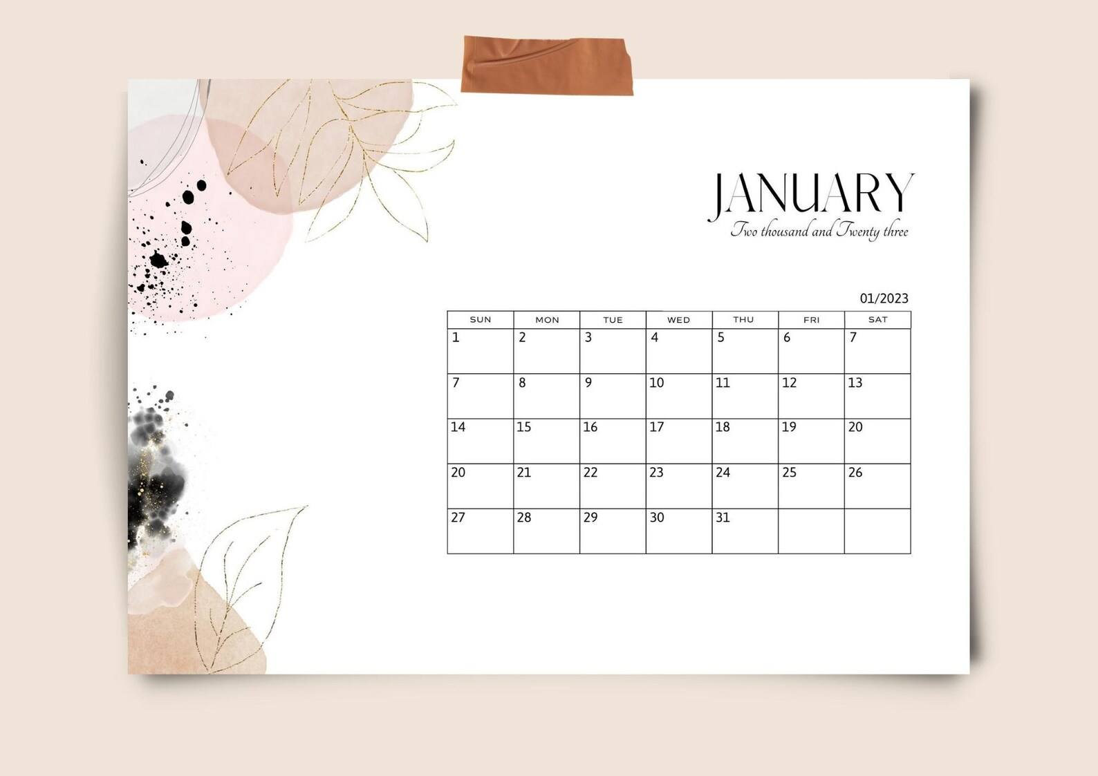Calendar Planner, Printable Calendar 2023, Printable Planner, Neutral ...