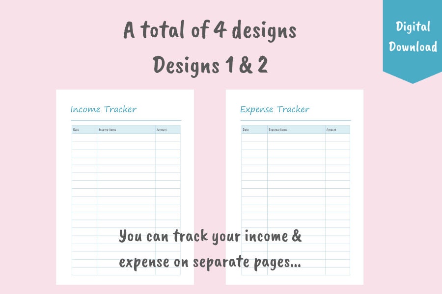 Money Tracker Printable Template Calendar Digital Download - Etsy
