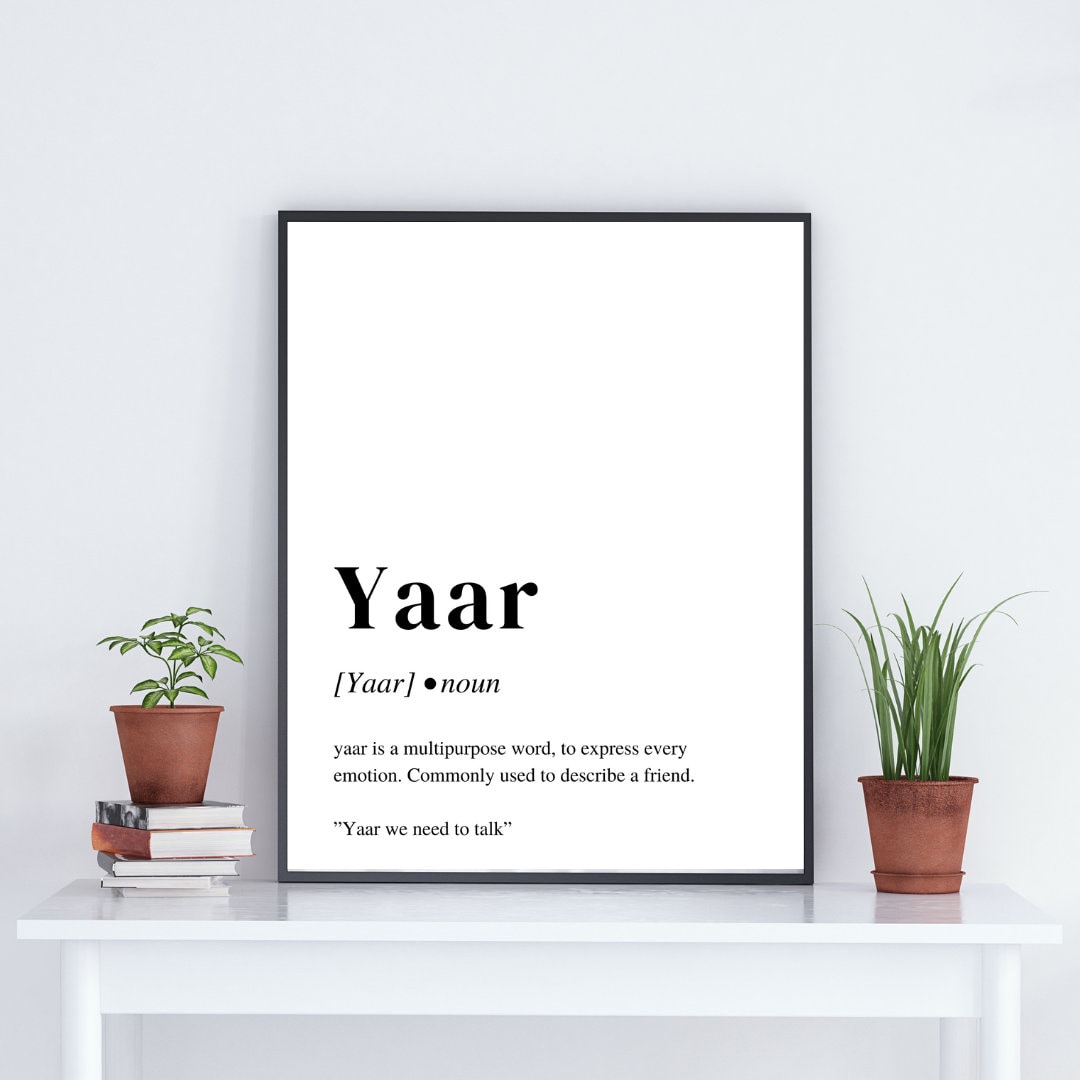 Yaar Urdu Print, Wall Art, Pakistani, Indian, Hindi, Digital Print - Etsy