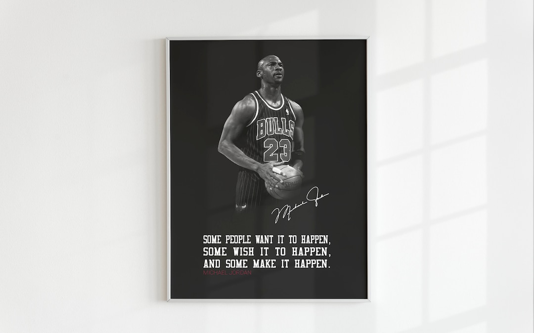 Michael Jordan Quote Poster, Basketball Wall Art NBA, Motivational ...
