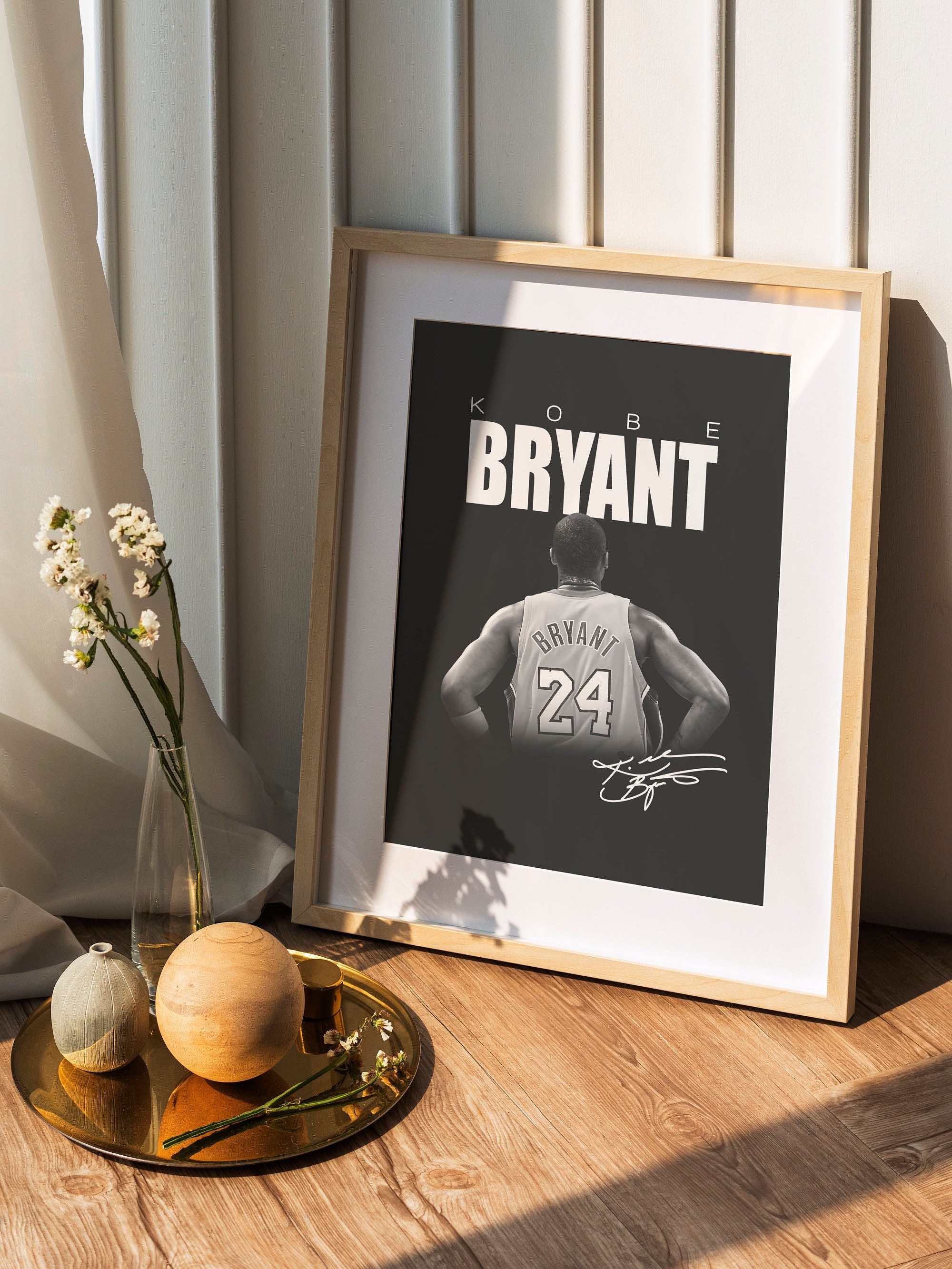 Kobe Bryant Basketball Poster, Modern NBA Wall Art, LA Lakers Print ...