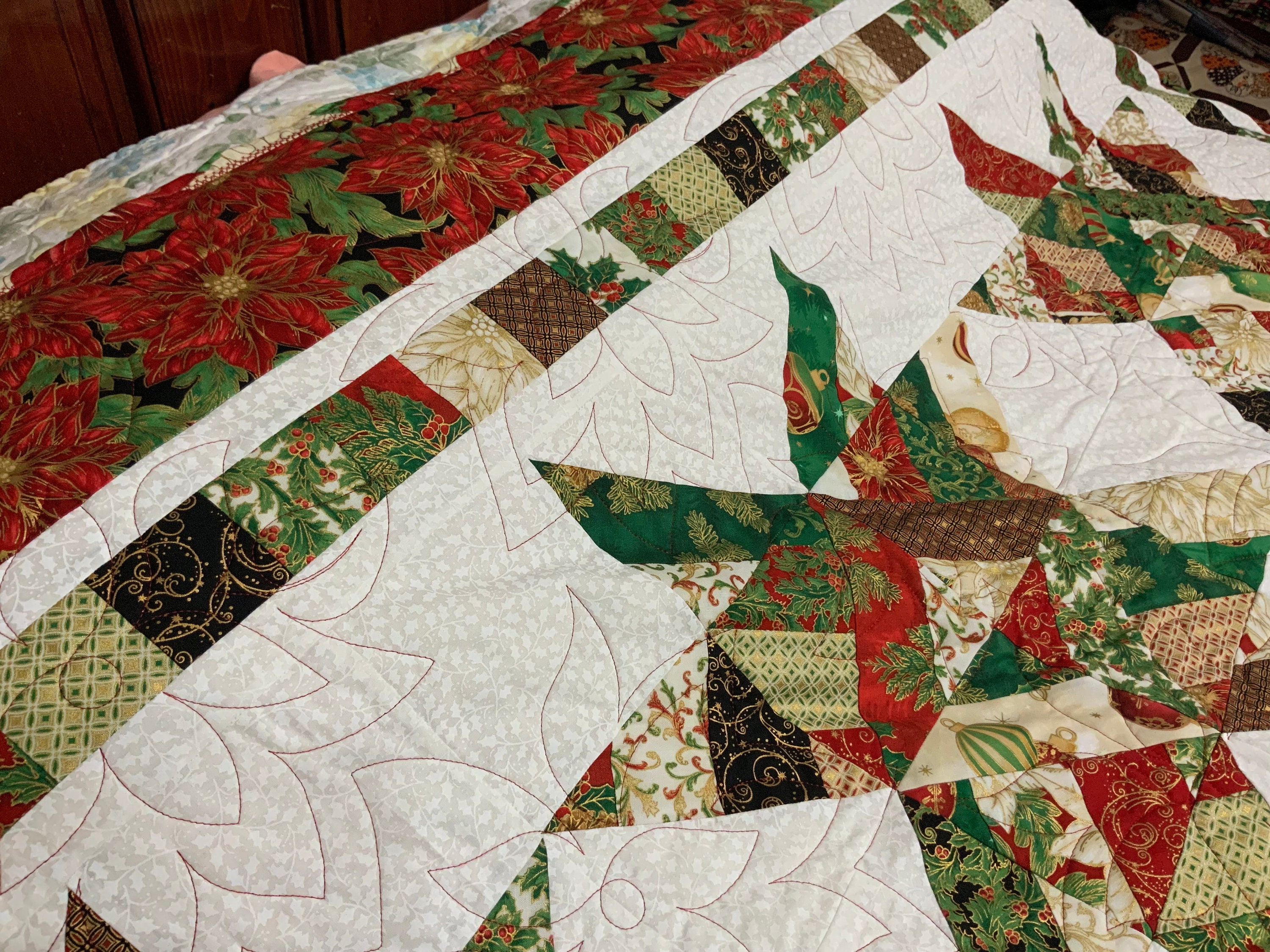 CHRISTMAS STARS in Bright POINSETTIA Fabrics - Etsy