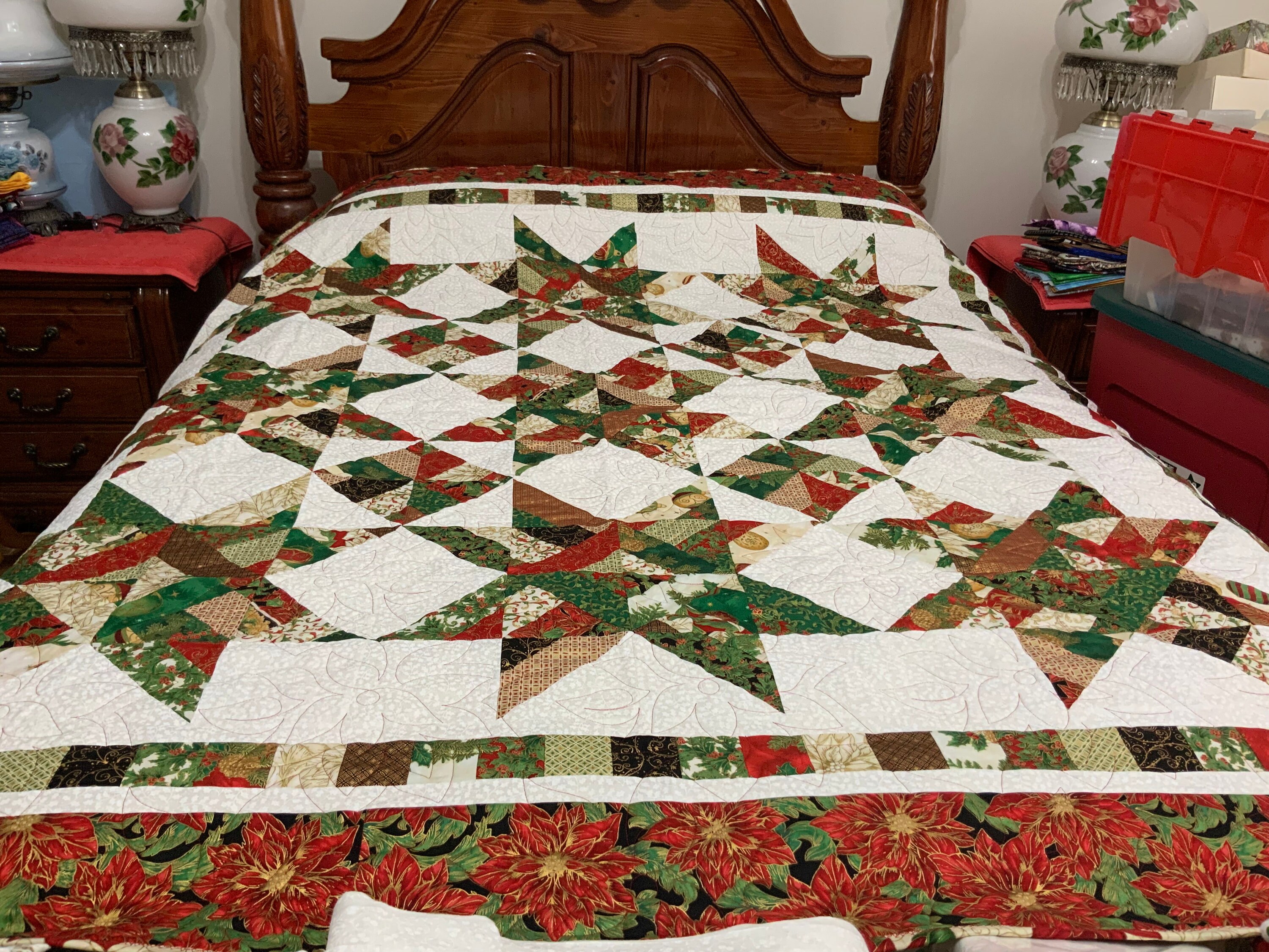 CHRISTMAS STARS in Bright POINSETTIA Fabrics - Etsy