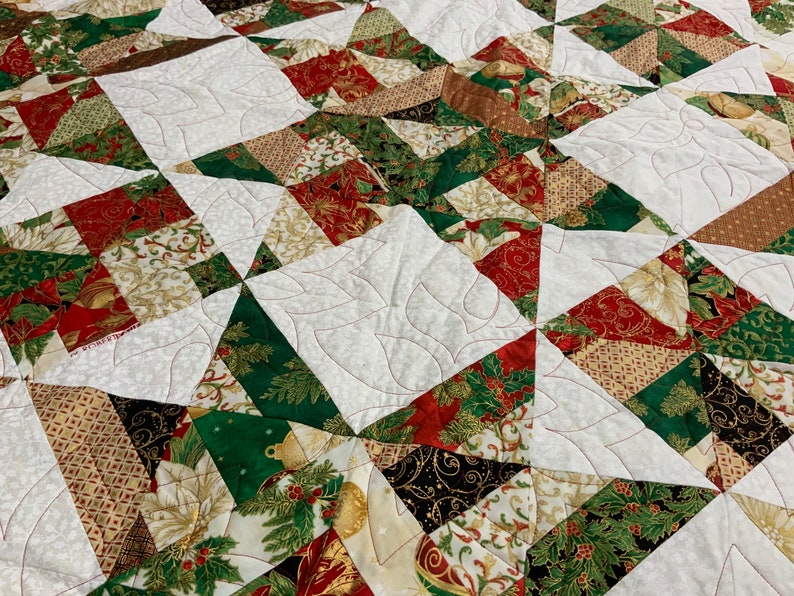 CHRISTMAS STARS in Bright POINSETTIA Fabrics - Etsy