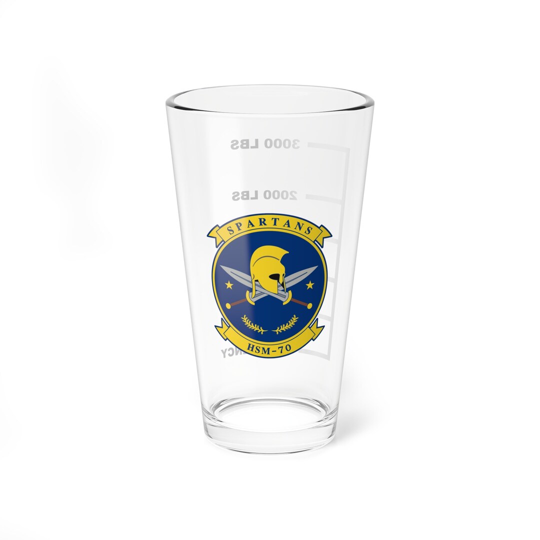 HSM-70 "spartans" Fuel Low Pint Glass, MH-60R Helicopter Maritime ...