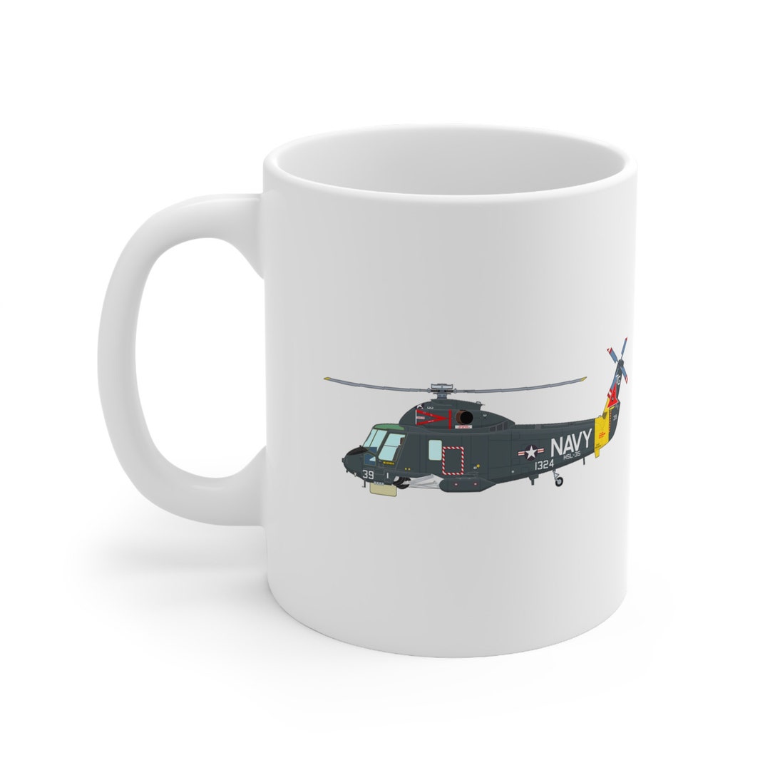HSL-35 "magicians" Squadron Logo and SH-2 Profile Ceramic Mug - Navy ...