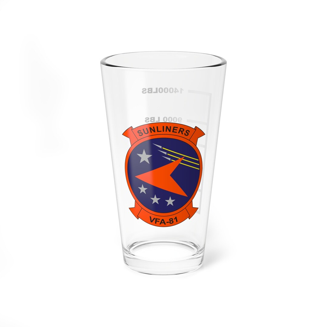 VFA-81 "sunliners" Fuel Low Pint Glass, Navy Strike Fighter Squadron ...