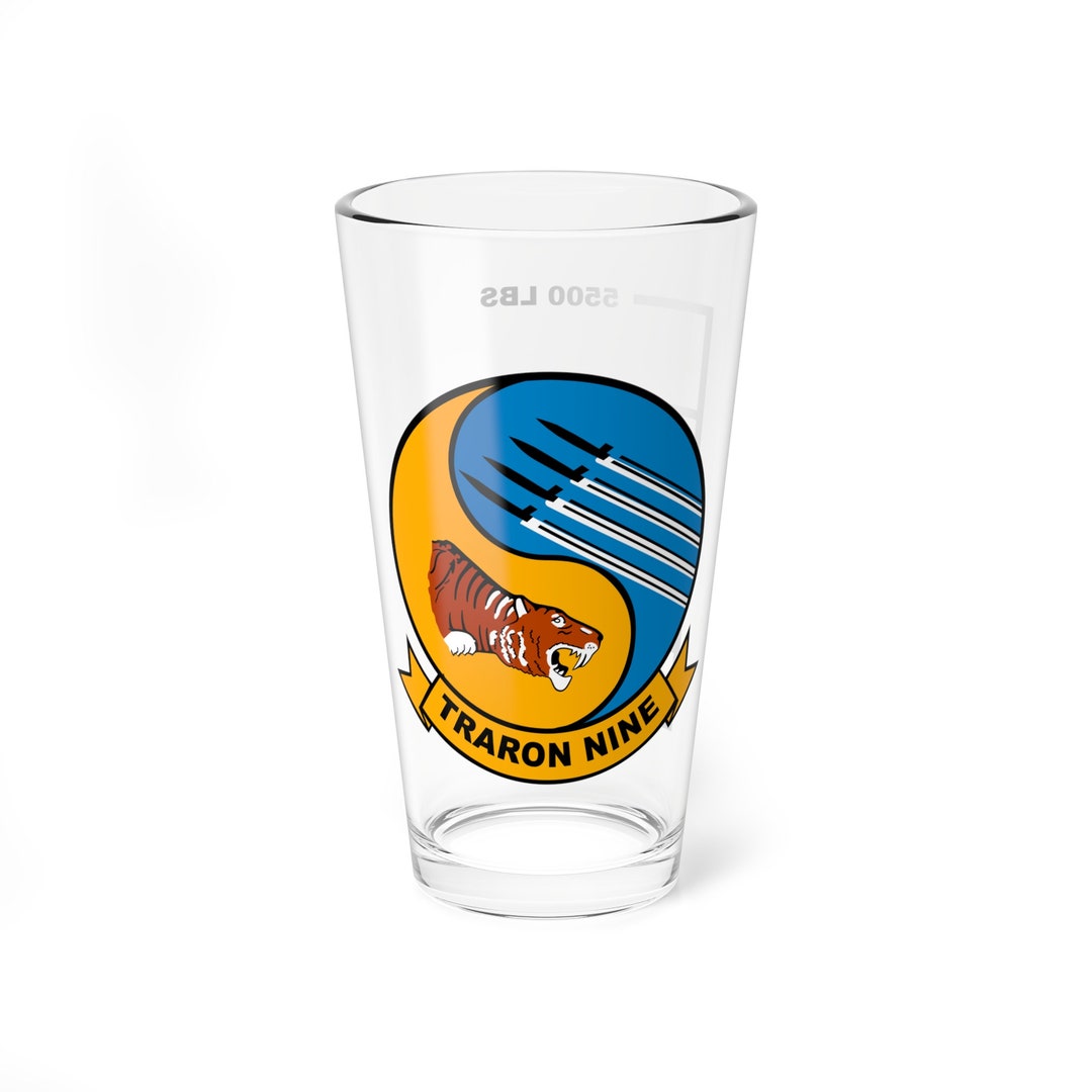 VT-9 tigers Fuel Low Pint Glass, Training Squadron, Naval Aviator, T-45 ...