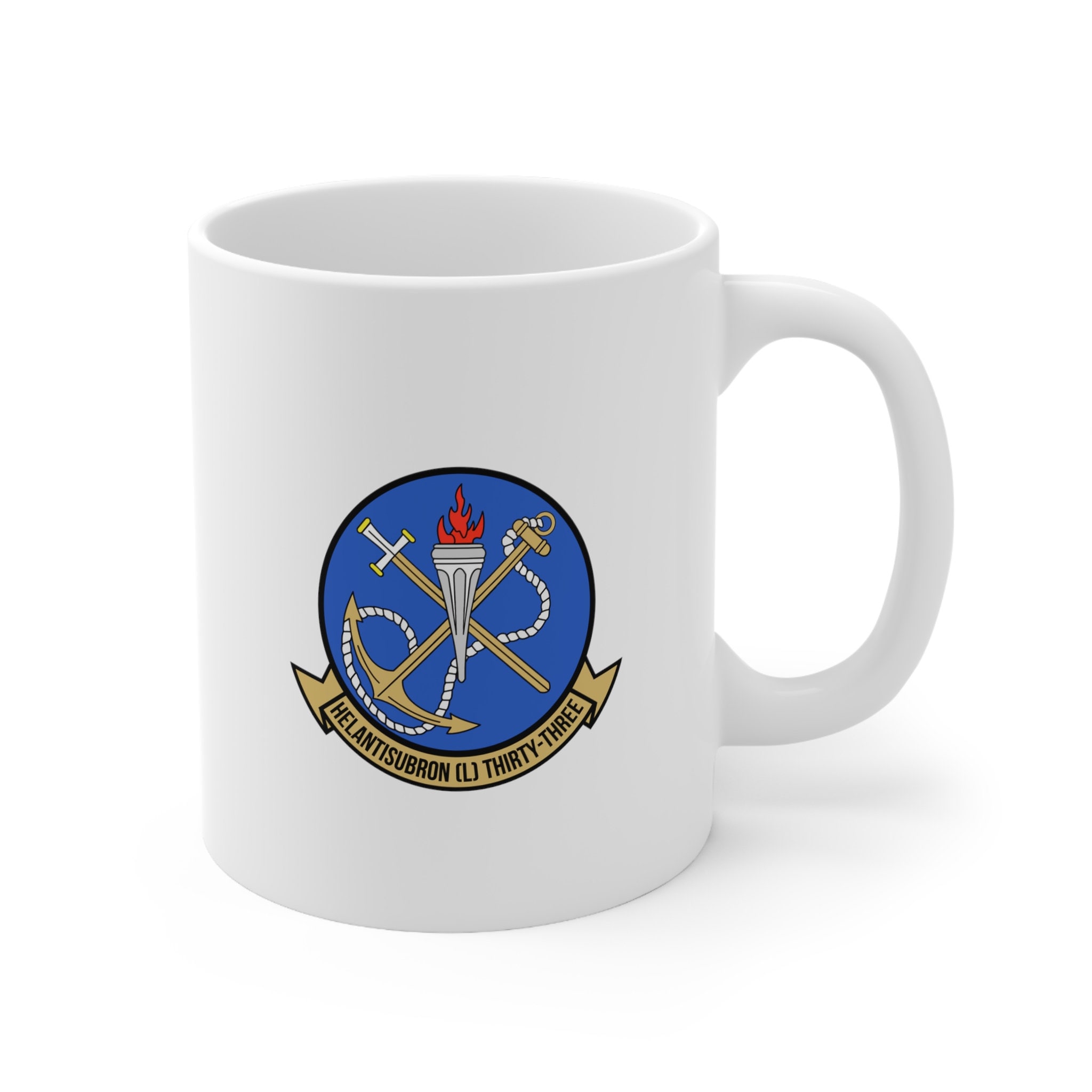 HSL-33 seasnakes Squadron Logo and SH-2 Profile Ceramic Mug Navy ...