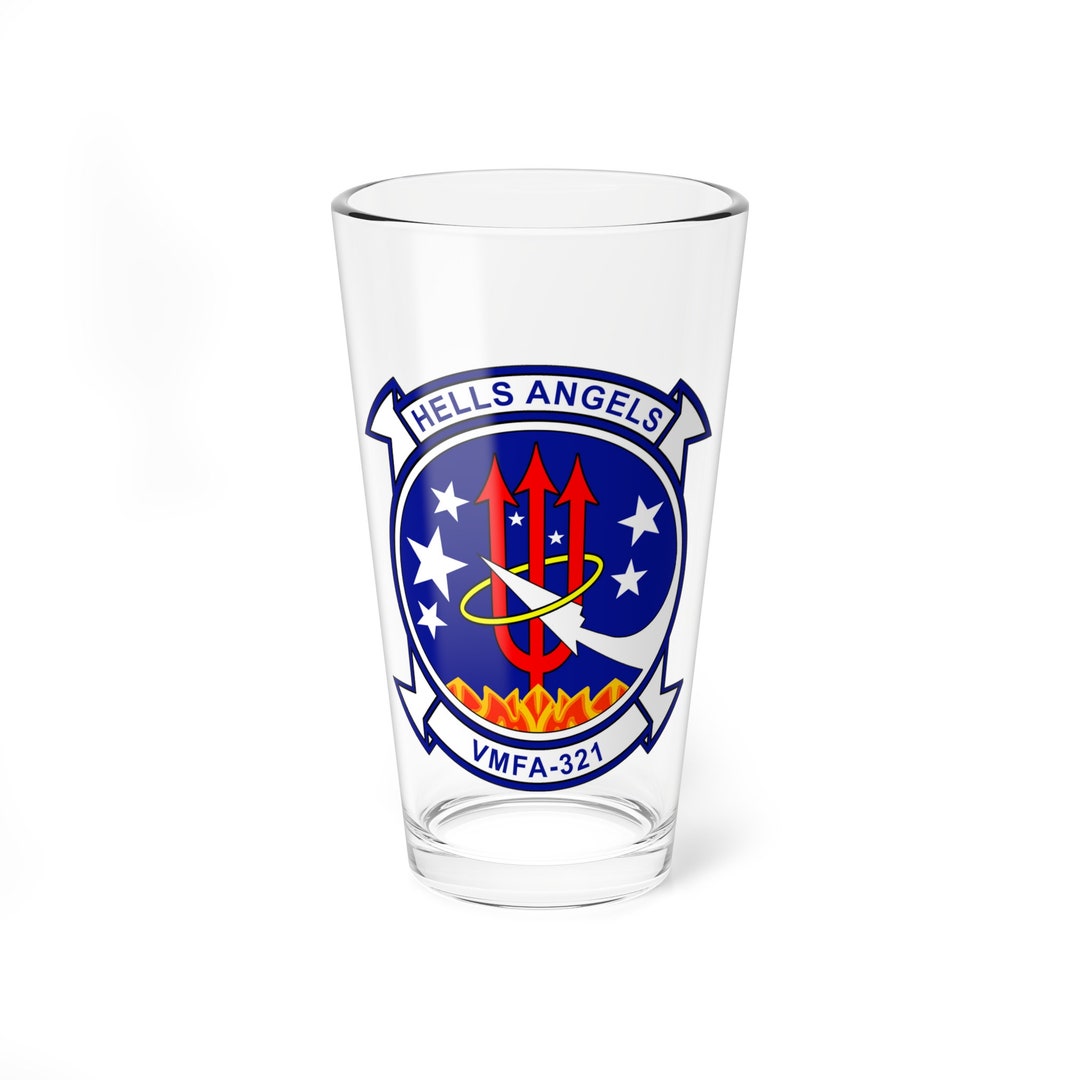 VMFA-321 "hells Angels" Marine Fighter Squadron Pint Glass , 16oz, USMC ...