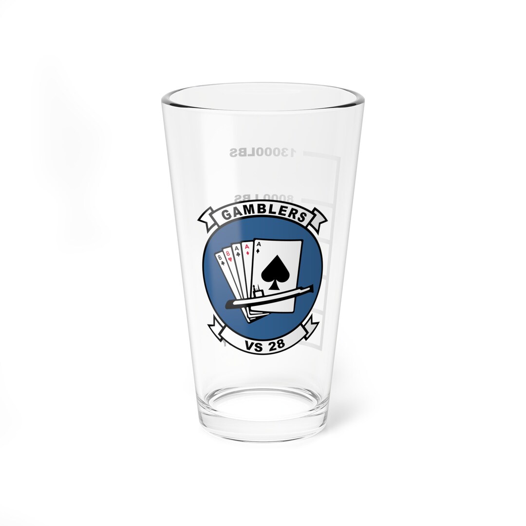 VS-28 "gamblers" Fuel Low Pint Glass, Navy Sea Control Squadron Flying ...