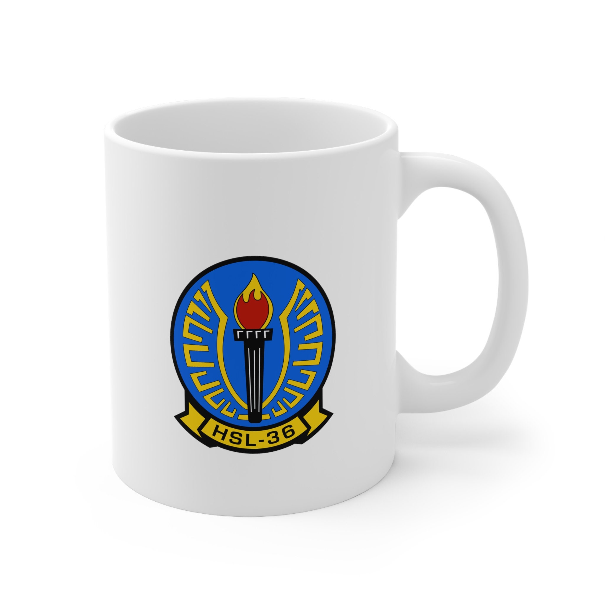 HSL-36 lamplighters Squadron Logo and SH-2 Profile Ceramic Mug Navy ...