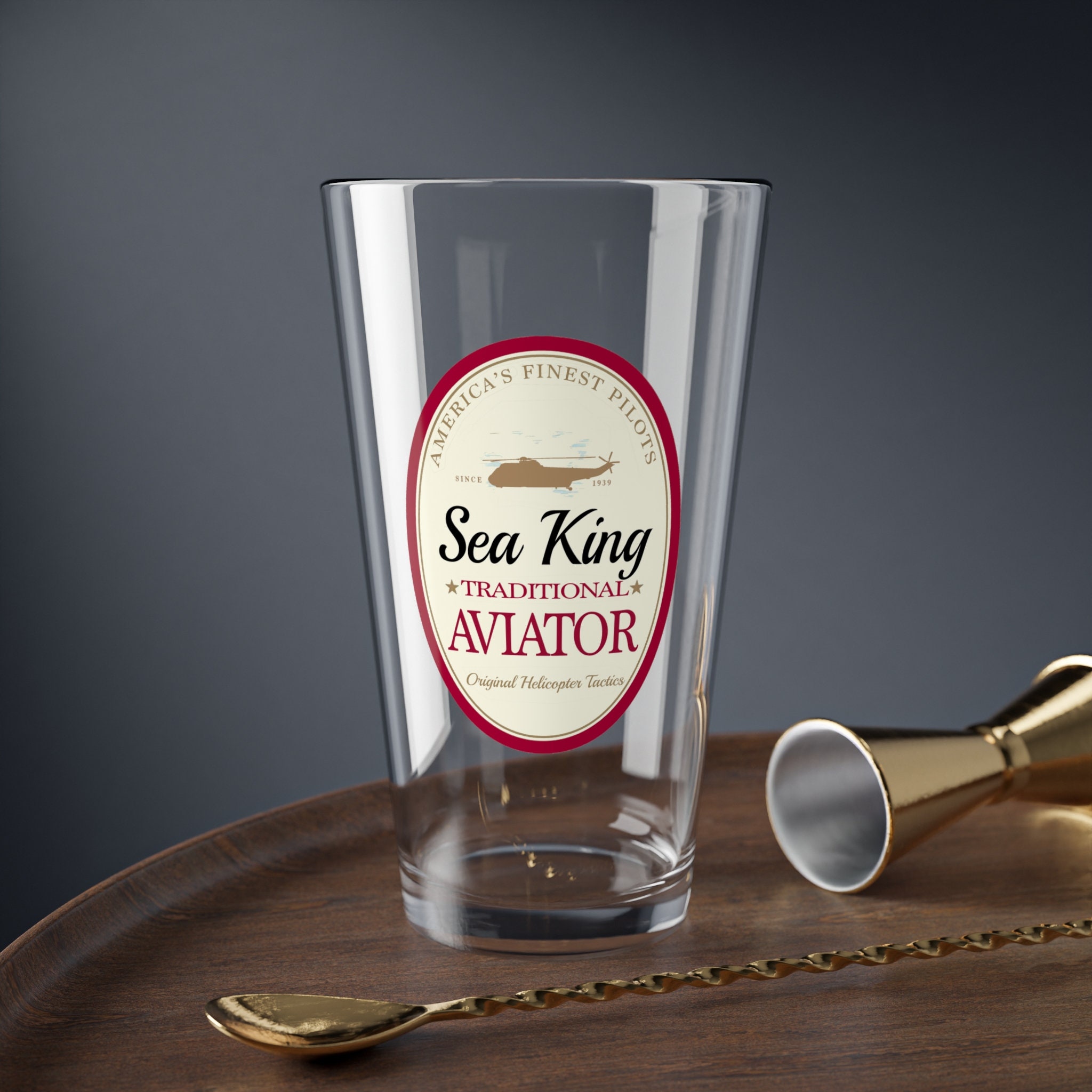 Traditional Aviator C/SH-3 Pint Glass Mixing Glass, 16oz, Navy ...