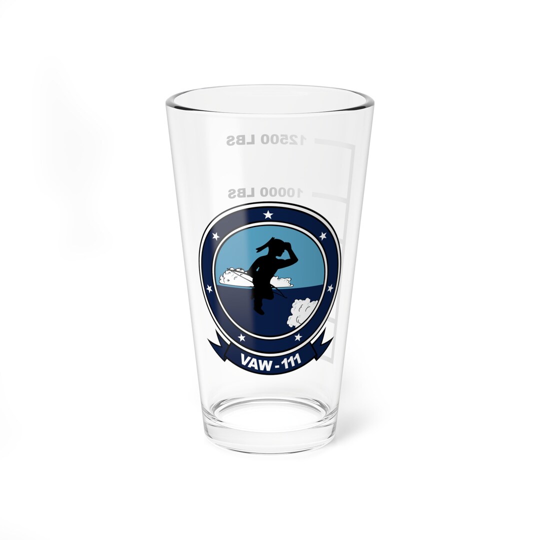 VAW-111 "early Elevens" Fuel Low Pint Glass, Navy Airborne Command and ...