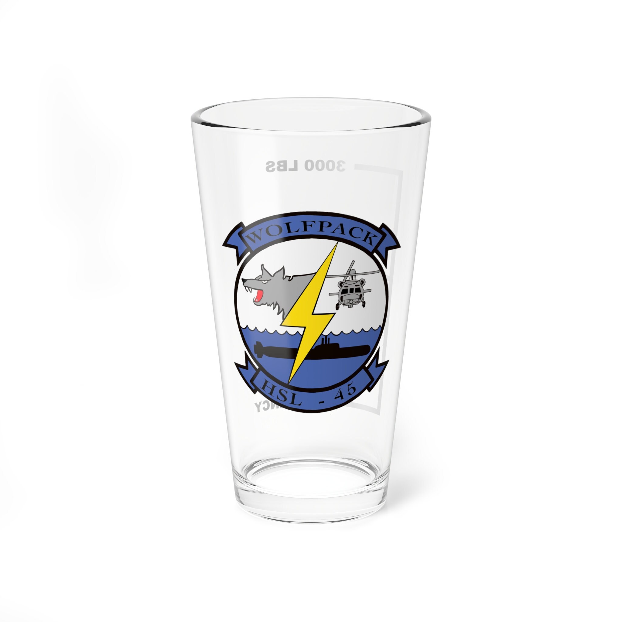 HSL-45 wolfpack Fuel Low Pint Glass Mixing Glass, 16oz, Navy, Aviation ...