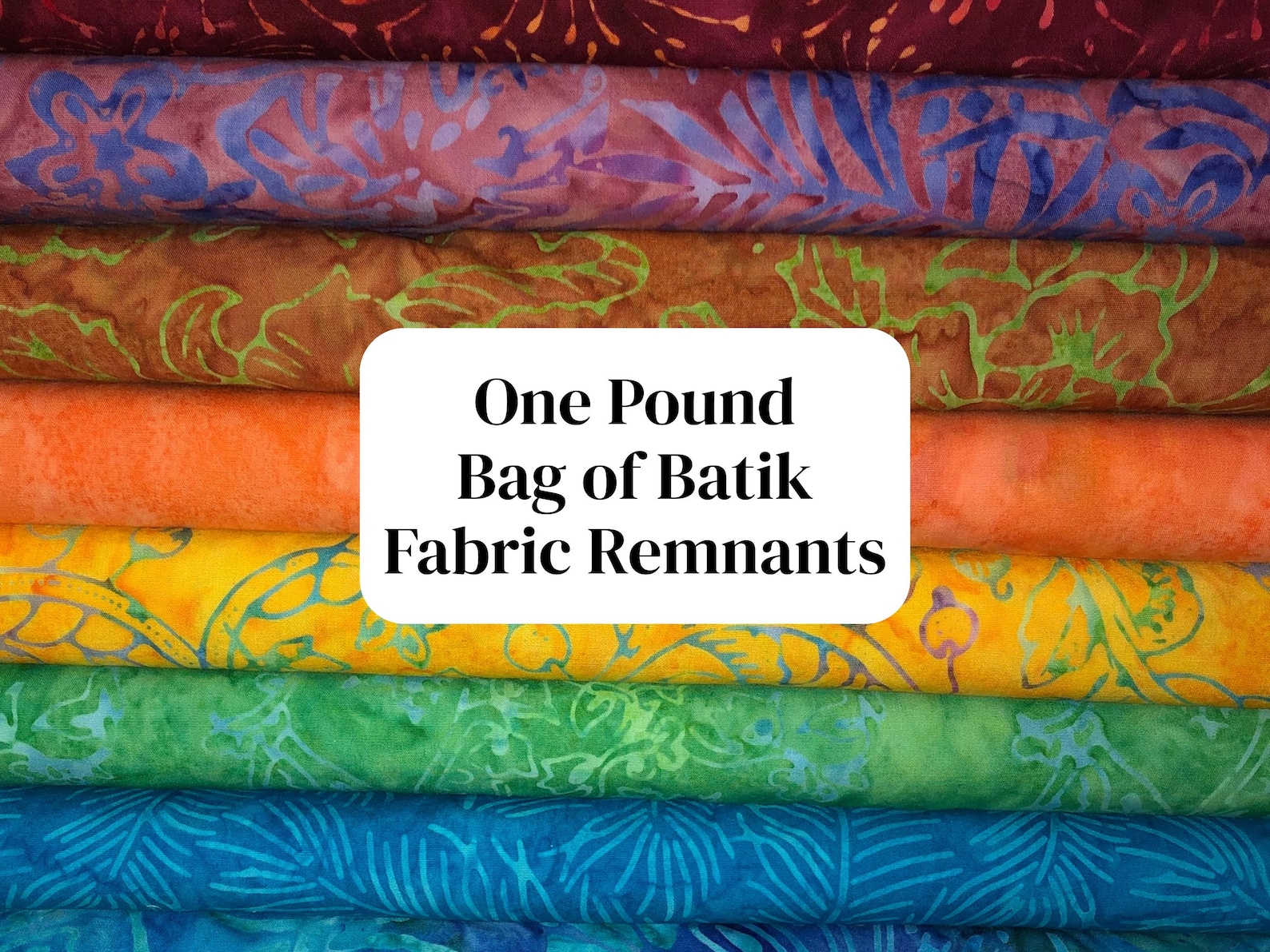 Batik Fabric Scraps for Quilters, Build Your Fabric Stash, One Pound ...