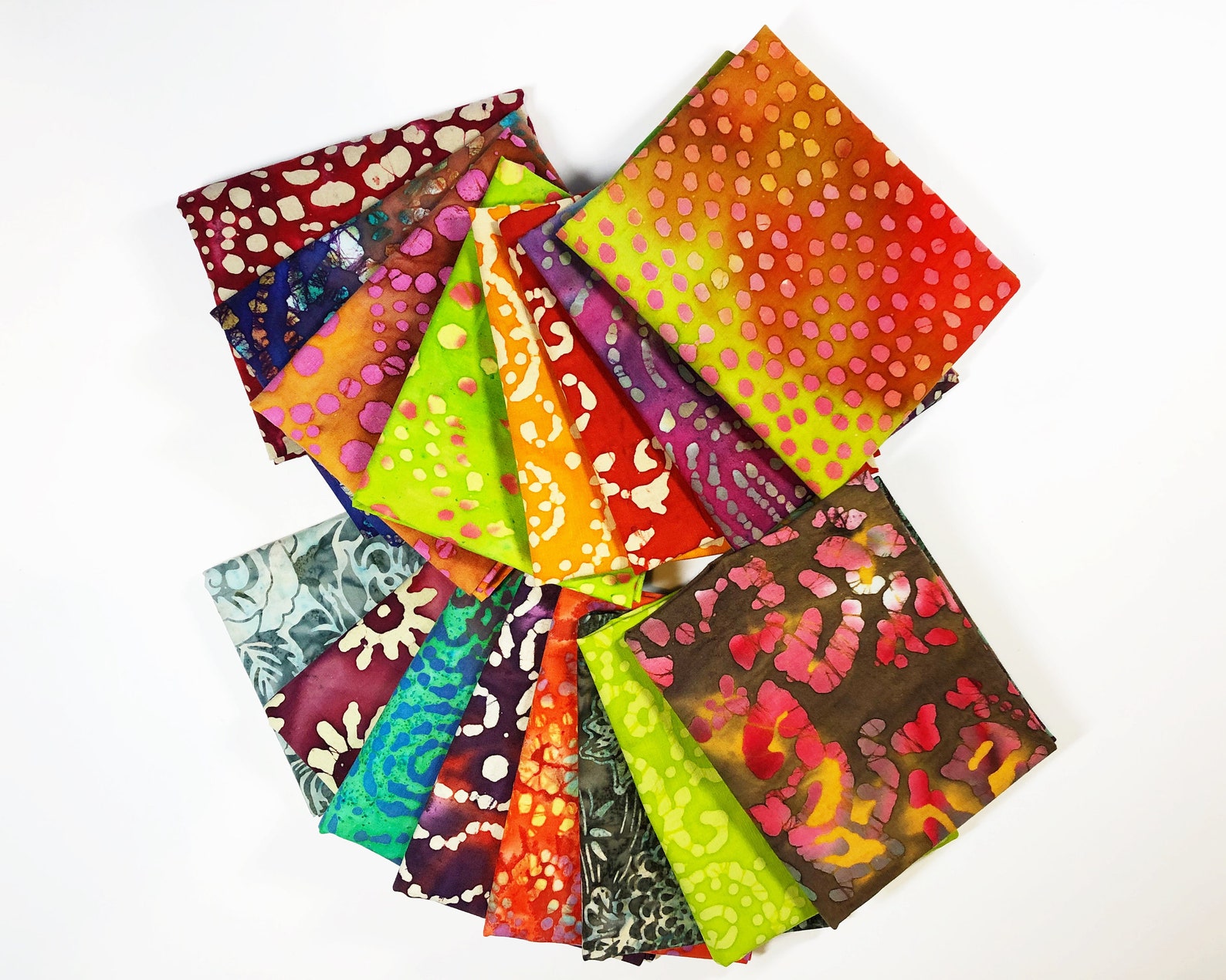 Batik Cotton Fabric Remnants, Fabric Scrap Grab Bag, Quilt Fabric Scrap ...