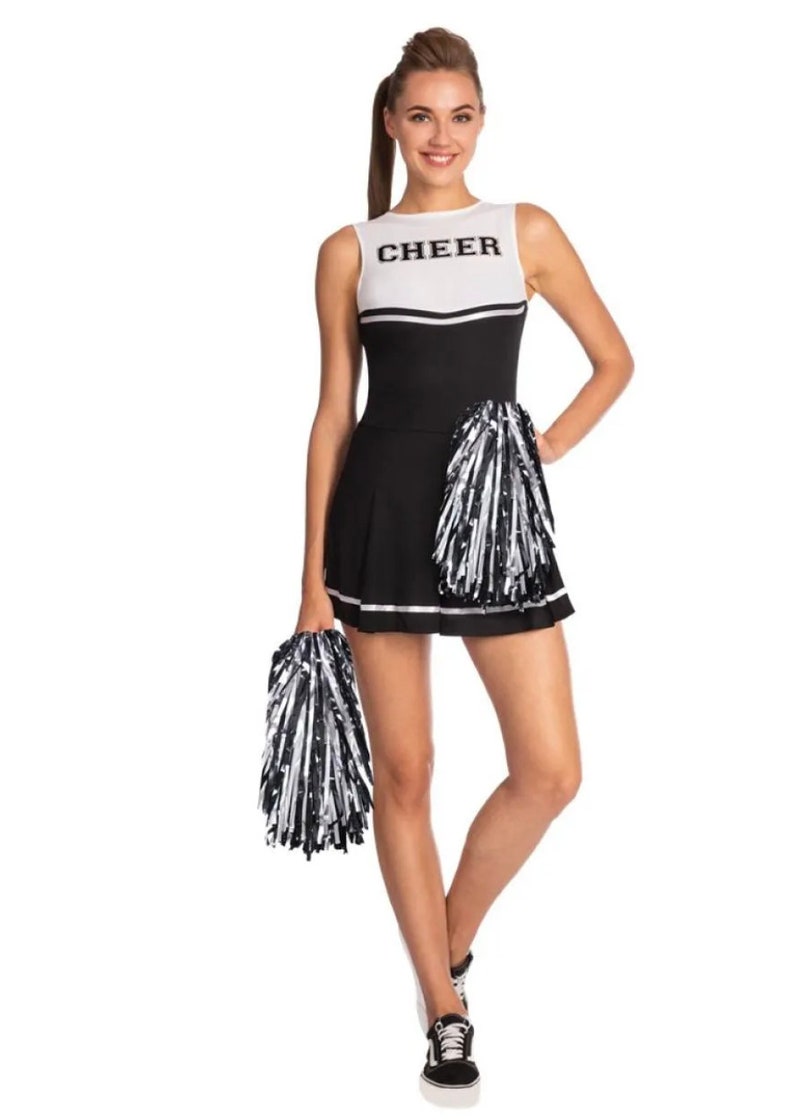 Womens Fancy Dress Costume, Black High School Cheerleader, Cheerleader ...