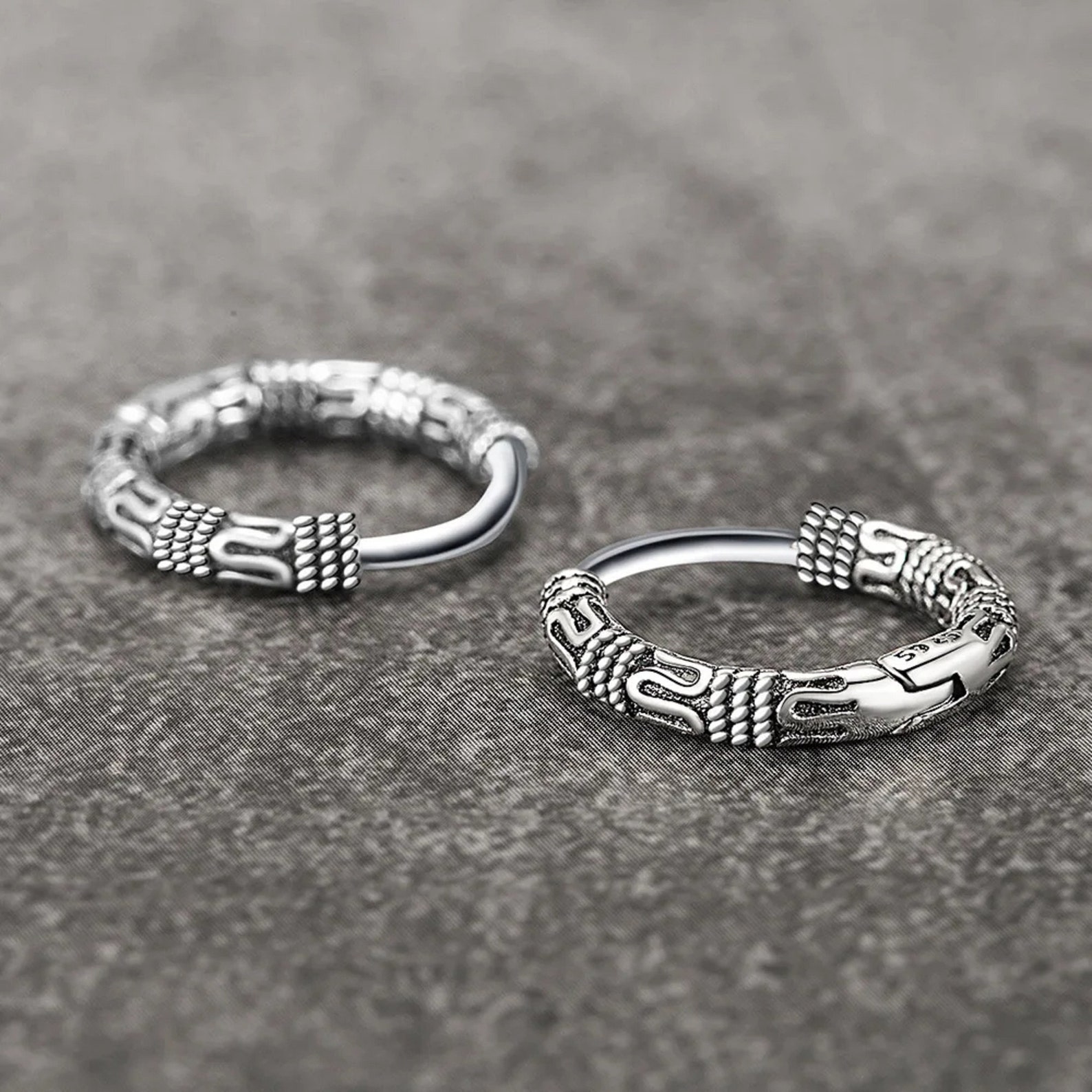 Viking Earrings Cool Huggie Hoop Earrings Stainless Steel Hoop Earrings ...