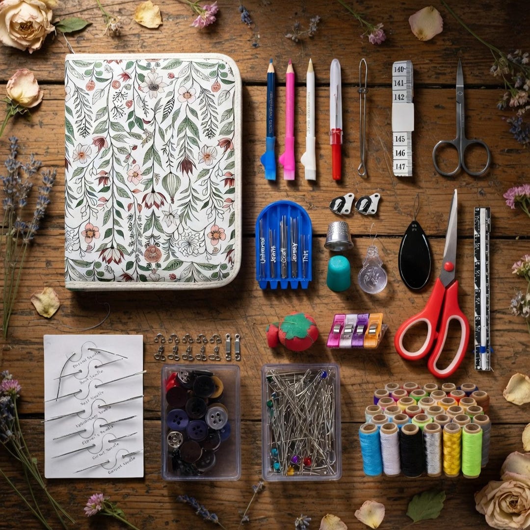 Complete Sewing Kit in Floral Case: Travel & Home Repair - Etsy