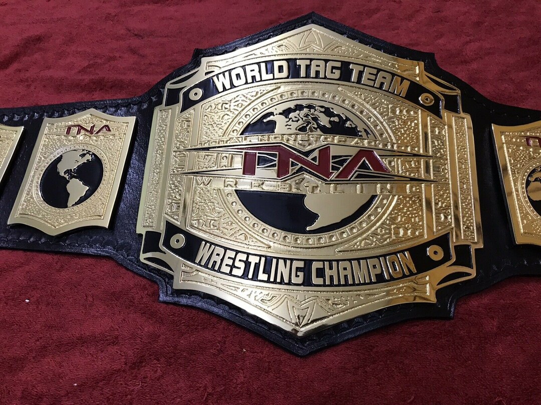 Tna World Tag Team Belt in 4mm Zinc Deep Etching & 24kt Gold Plated ...