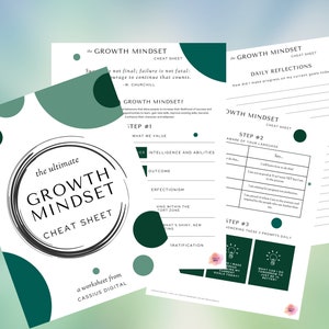 Growth Mindset Journal Pages Worksheets Download Printable 5 Pages - Etsy