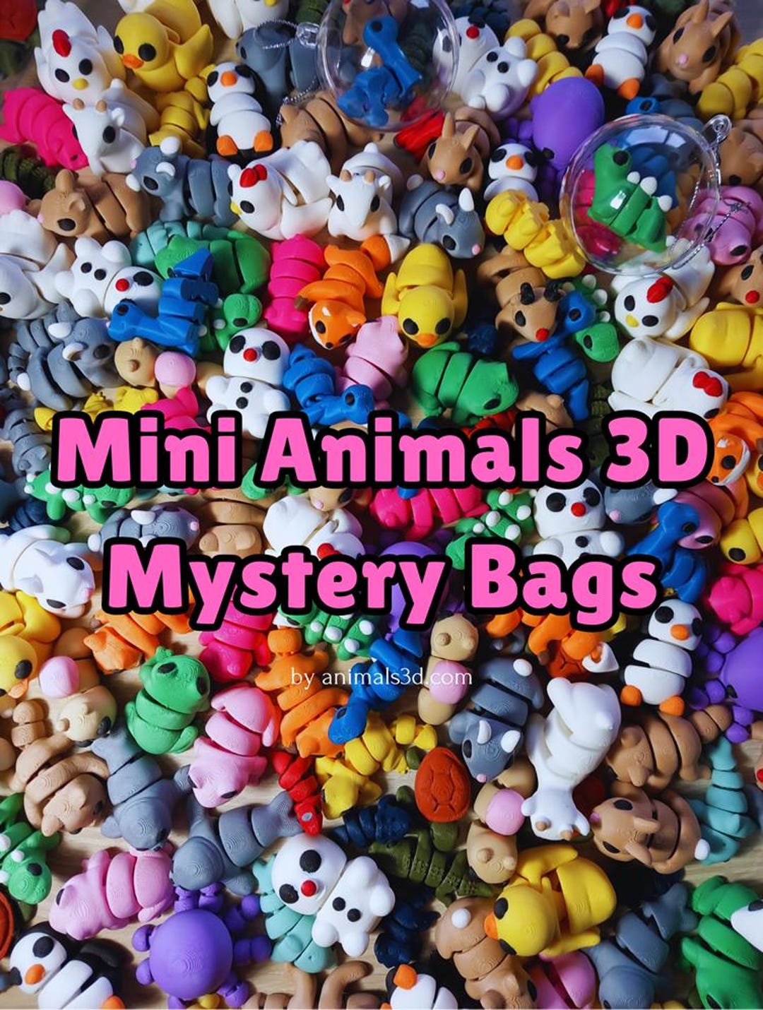 FIDGET MYSTERY BAG Surprise Pack of Articulated Mini Flexi Animals 3D Printed Animals3d Gift for ...