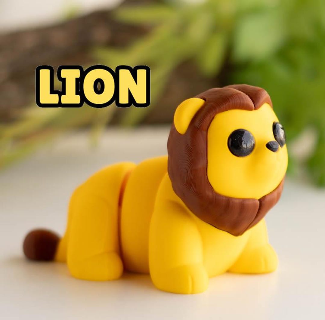 FIDGET TOYS LION Articulated Mini Baby Animals Desk Decoration 3D ...